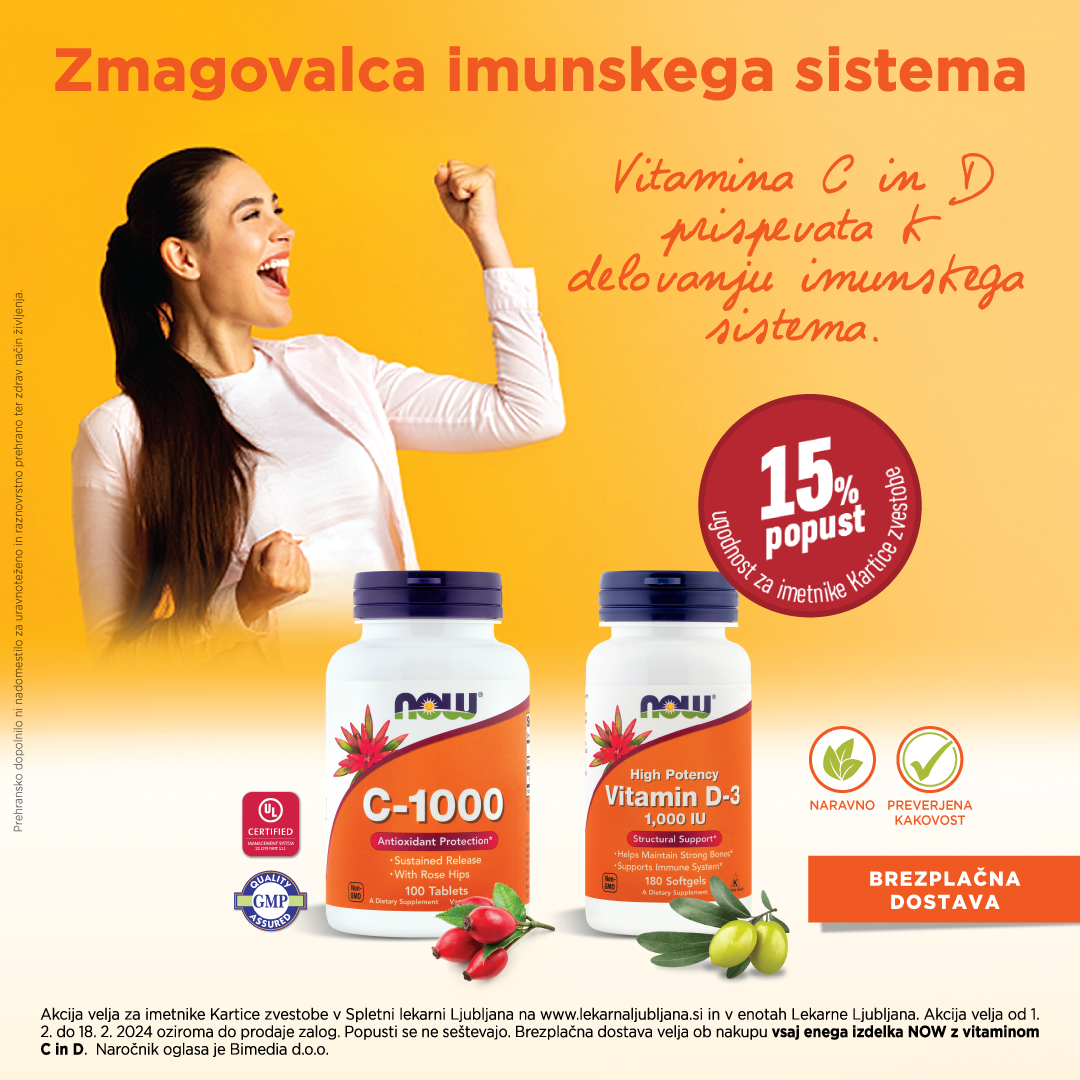 NOW Vitamin C 500 mg, 100 tablet - Spletna Lekarna Ljubljana