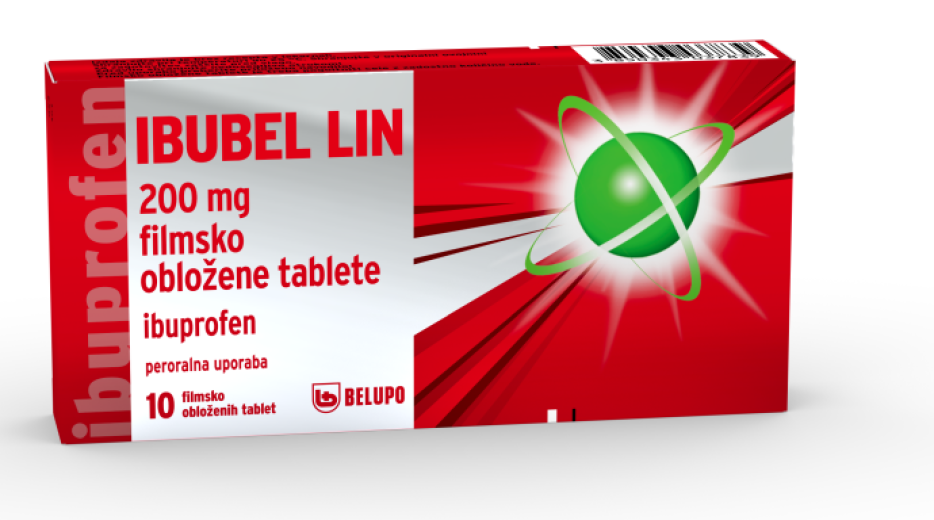 Ibubel Lin 200 mg,10 filmsko obloženih tablet - Zdravila brez recepta