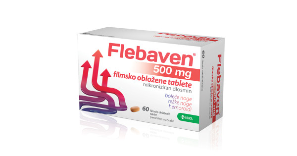 Flebaven 500 mg, 60 filmsko obloženih tablet - Lekarna Ljubljana