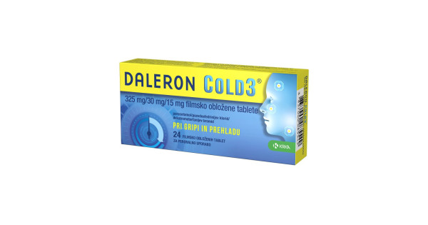 Daleron Cold3 325 mg/30 mg/15 mg, 24 filmsko obloženih tablet - Lekarna ...