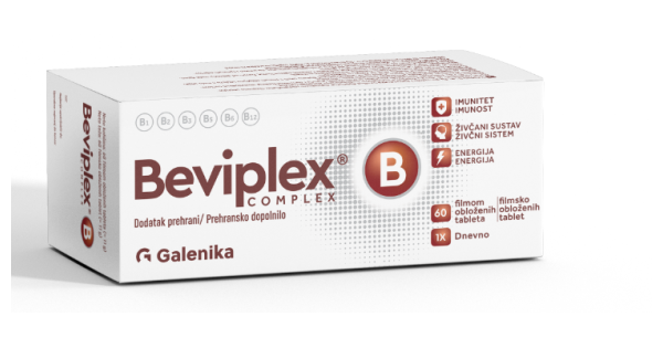 Beviplex B Complex, 60 filmsko obloženih tablet - Lekarna Ljubljana