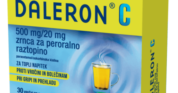 Daleron C 500 mg/20 mg, zrnca za peroralno raztopino, 30 vrečk ...