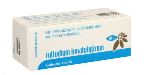 Collodium keratolyticum, dermalna raztopina, 10 g - Lekarna Ljubljana