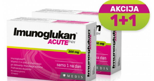 Imunoglukan P4H Acute, 10 kapsul 1 + 1 GRATIS - Spletna Lekarna Ljubljana