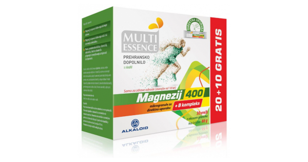 Multi Essence Magnezij 400 + B kompleks, 30 vrečk - Spletna Lekarna Ljubljana