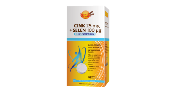Natural Wealth Cink 25 mg + Selen 100 µg, 40 šumečih tablet - Lekarna Ljubljana