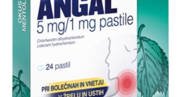 Angal 5 mg/1 mg, 24 pastil - Lekarna Ljubljana