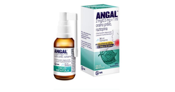 Angal 2 mg/0,5 mg v 1 ml, oralno pršilo, 30 ml - Lekarna Ljubljana
