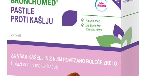 Bronchomed, pastile proti kašlju, 20 pastil - Lekarna Ljubljana