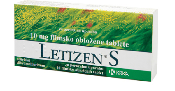 Letizen S 10 mg, 10 filmsko obloženih tablet - Lekarna Ljubljana