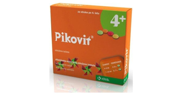 Pikovit 4+, 30 obloženih tablet - Lekarna Ljubljana